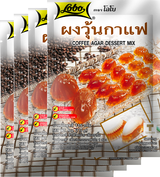 ロボ コーヒー寒天デザートミックス 115g x 4 (Lobo Coffee Agar Dessert Mix 115g x 4) 個人輸入 | タイの医薬品の個人輸入ならオラガケア